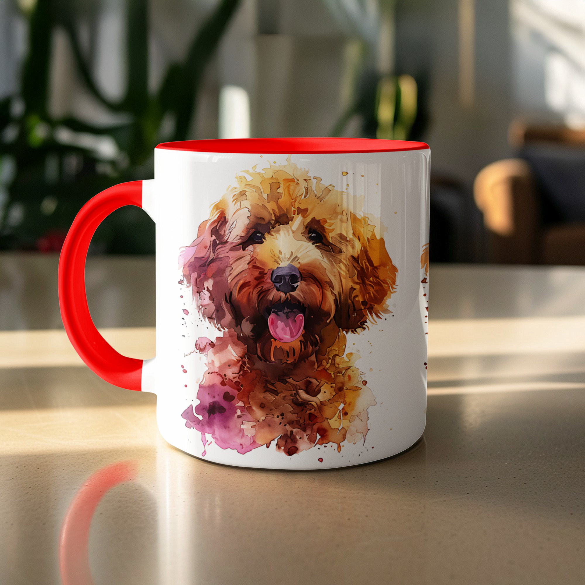 East Urban Home Set of 4 – Happy Samoyed Dogs Watercolor Artwork 11oz ...