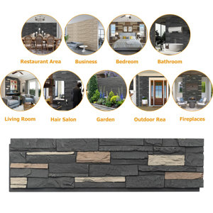 HOMEIBRO Faux Stone Wall Covering Panels for Interior and Exterior ...