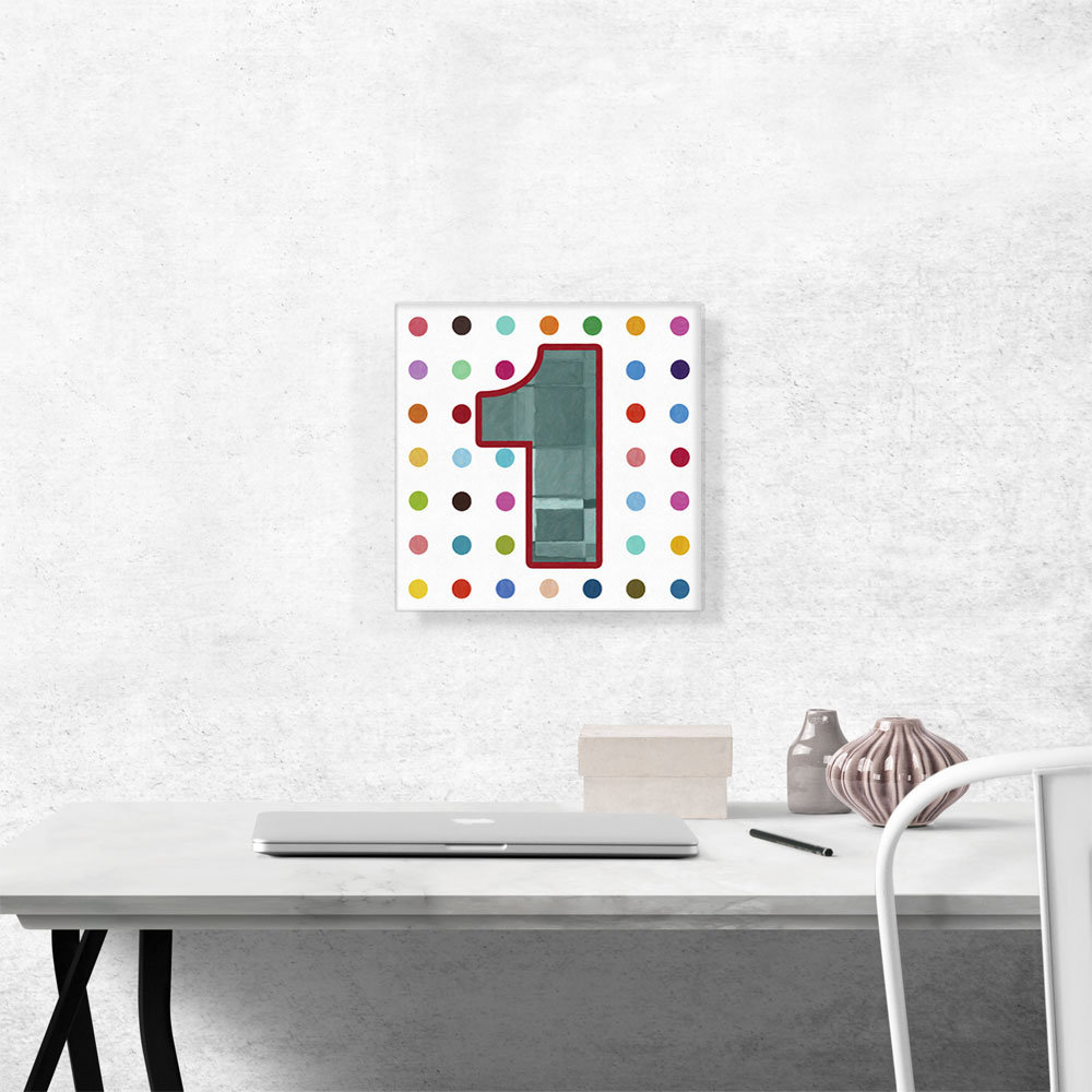 ARTCANVAS Fun Polka Dots Number 1 One Numeral Canvas Art Print ...