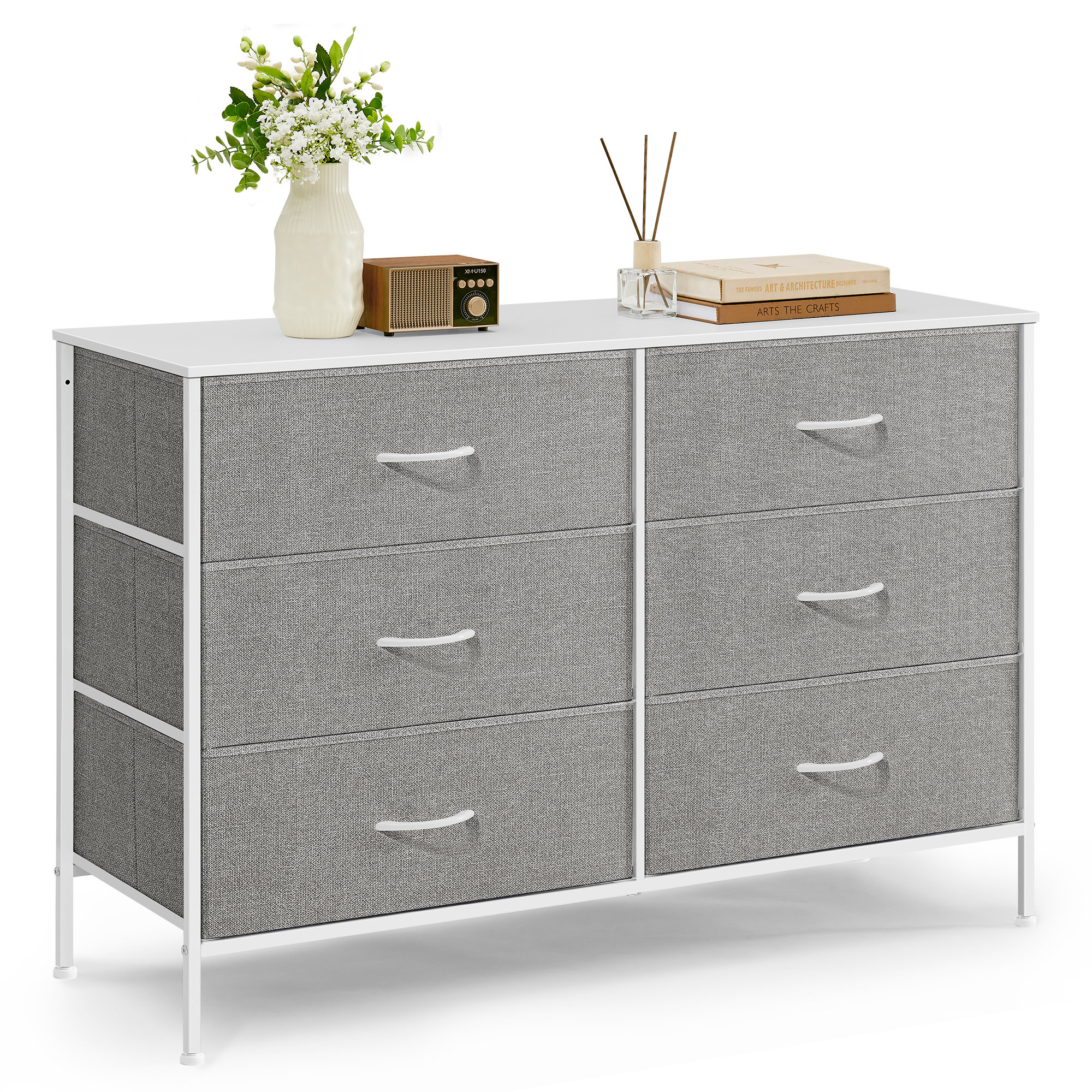 Rebrilliant Mana 6-Drawer Dresser Chest, Fabric Storage Unit, Modern ...