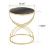 Ivy Bronx Modern Side Table With Black Mirror Appearance And Golden ...
