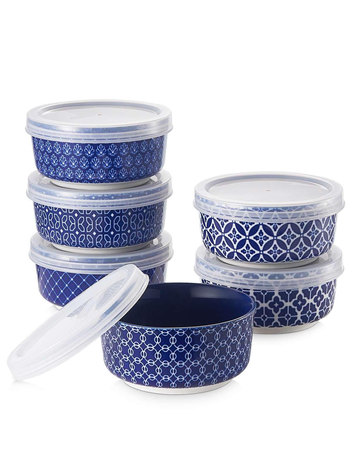 Dakota Fields 6-Piece 3.5" Lidded Dipping Bowls Set, Colorful Ceramic ...