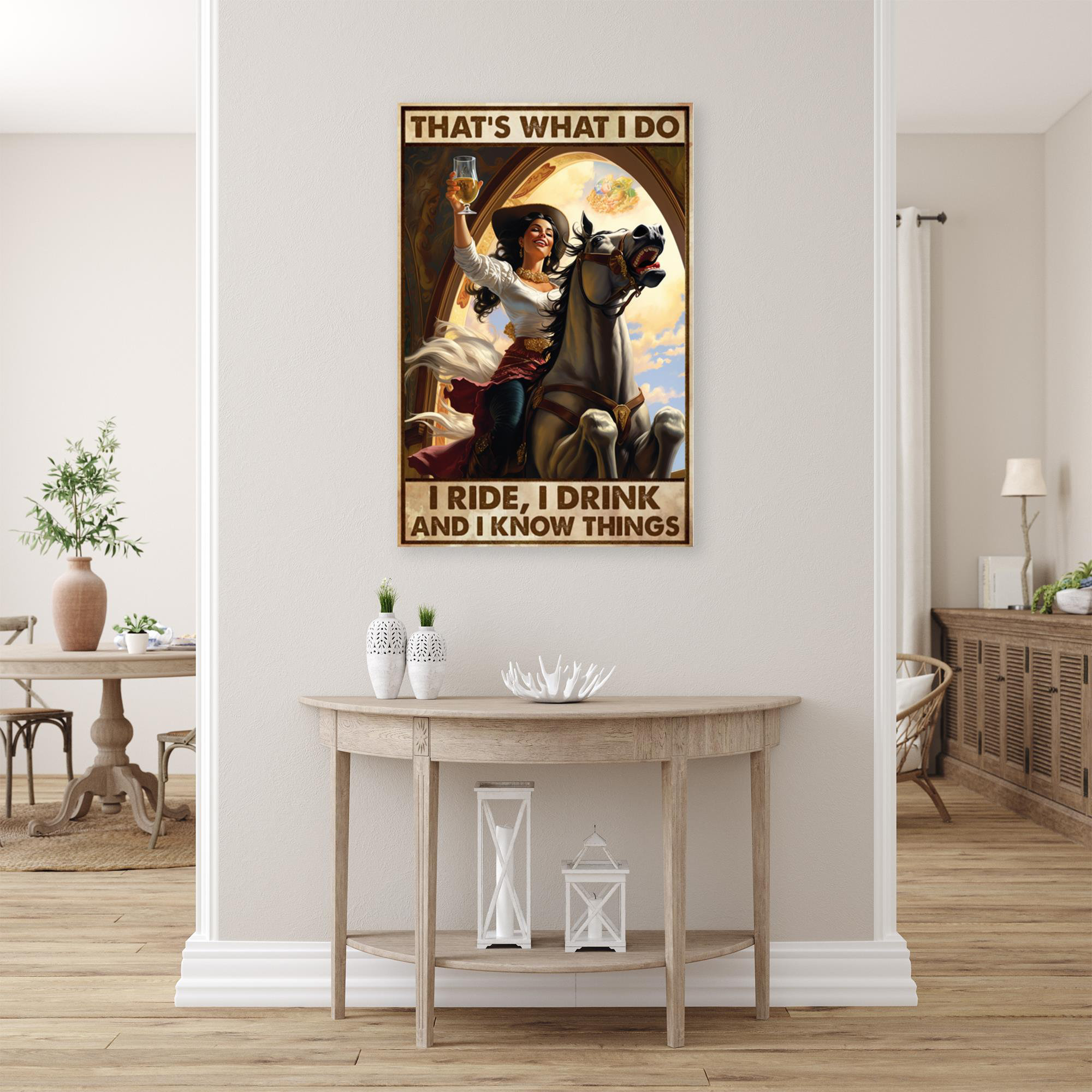 Trinx Levicy Woman I Ride I Drink On Canvas Print | Wayfair
