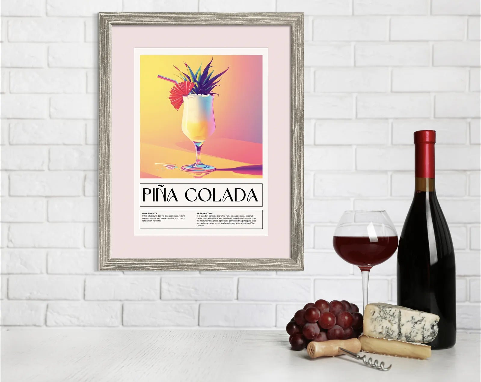 World Menagerie Pina Colada Art Print – Bright Rainbow Cocktail Design ...