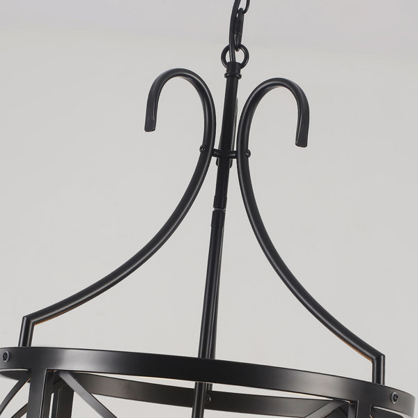 Winston Porter Vuto 4-Light Black Chandelier Light Fixture, Modern ...