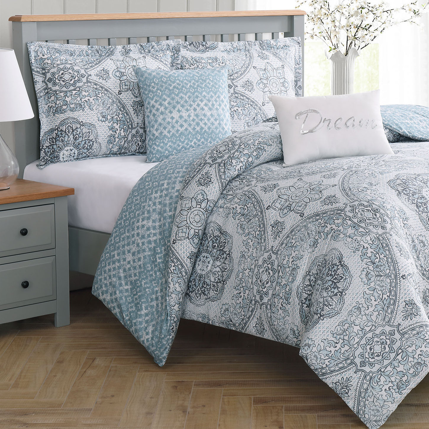 Boho Living Picadilly Microfiber Reversible Traditional 5 Piece ...