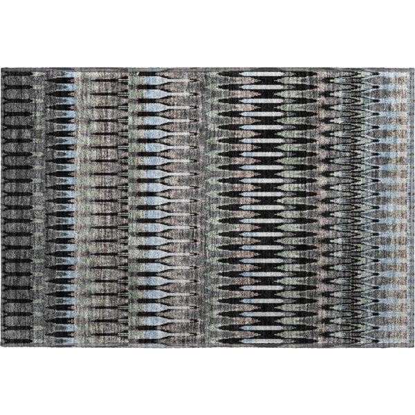 Bungalow Rose Premium Machine Washable Prisco Black Rug | Wayfair