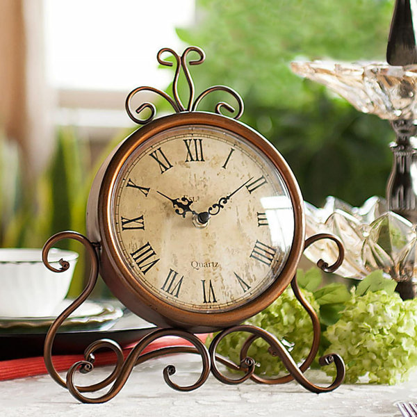 Alcott Hill® Vintage Table Clocks For Living Room Bedroom Decor, Silent ...