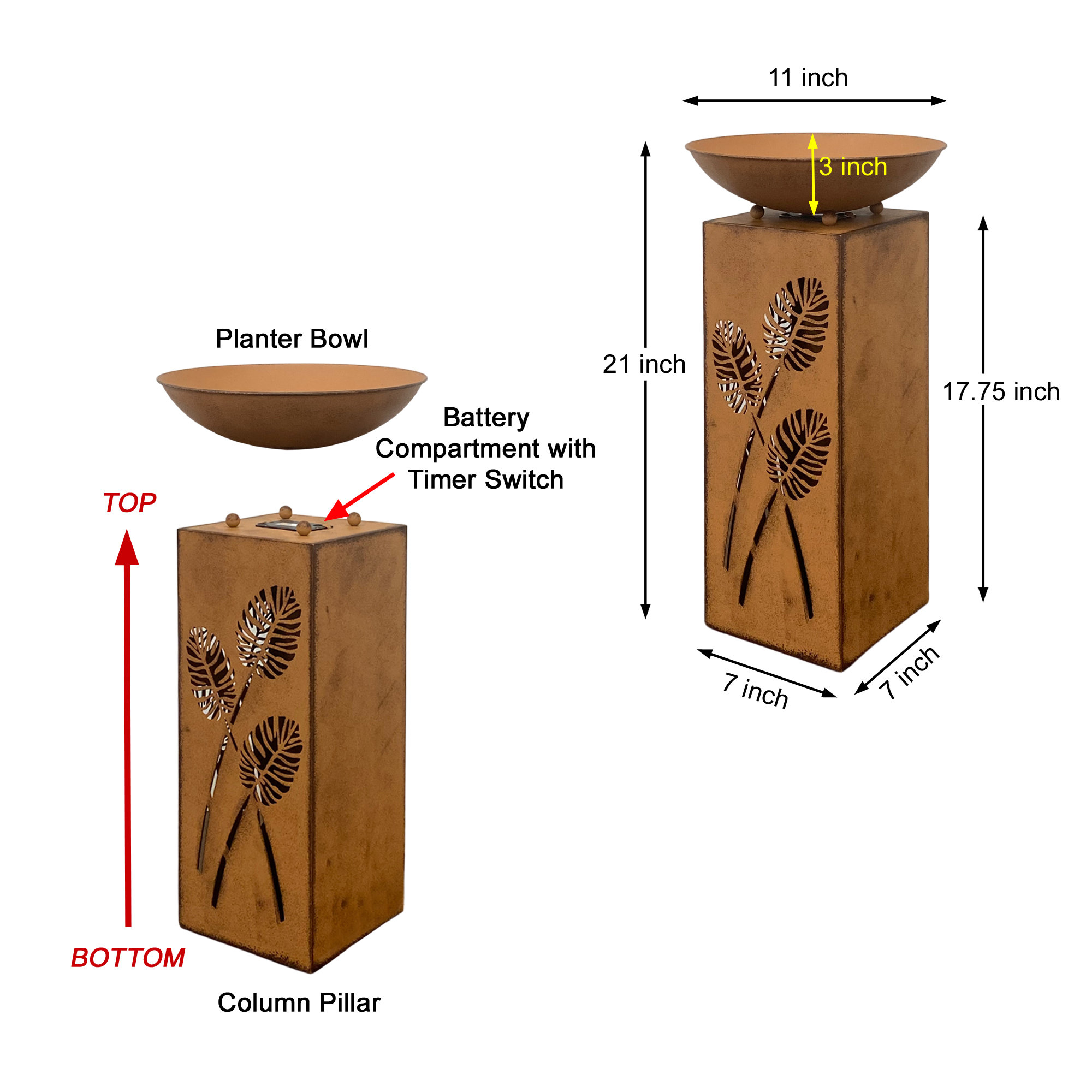 Bayou Breeze Skedee Planter Dish Bowl and Timer Pedestal & Reviews ...