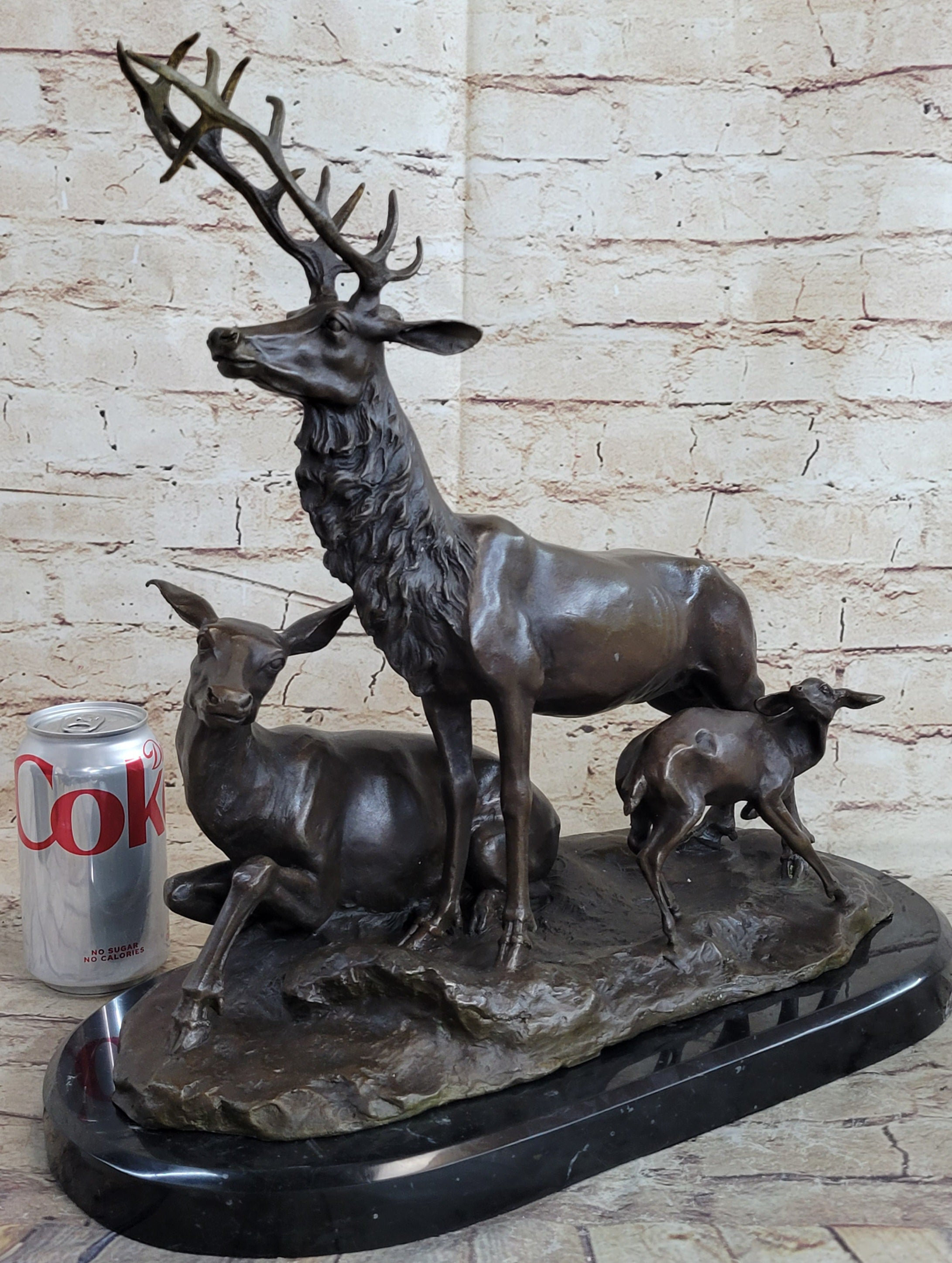 Loon Peak® Jiliana Bronze Marble Statue Elk Deer Caribou Buck Stag ...