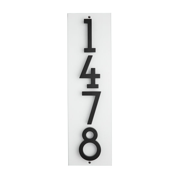 Whitehall Products Floating Stand-Off 4-Number Vertical Sign, White /W ...