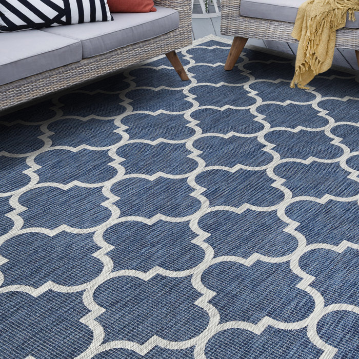 Charlton Home® Lovelle Navy Indoor/Outdoor Rug & Reviews | Wayfair