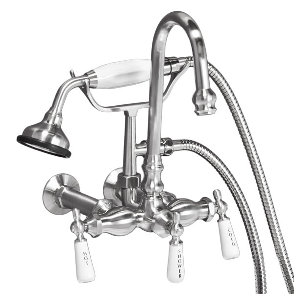 Strom Living Gooseneck Faucet with Porcelain Lever Handles and ...