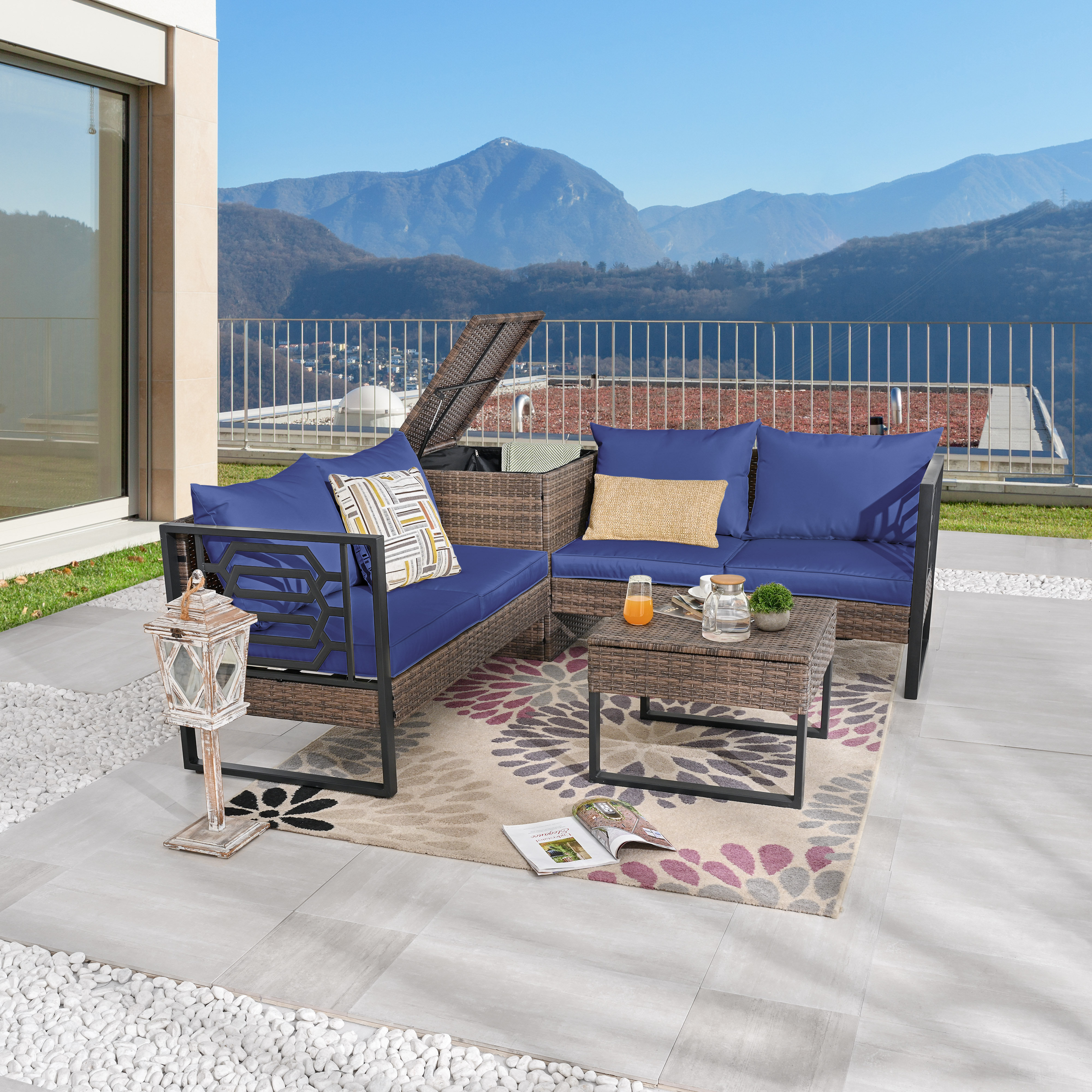 Latitude Run® 4-Piece Wicker Conversation Set - Wayfair Canada