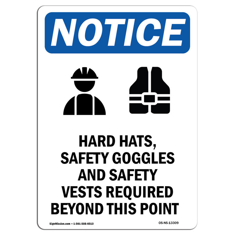 SignMission Hard Hats Safety Sign - Wayfair Canada