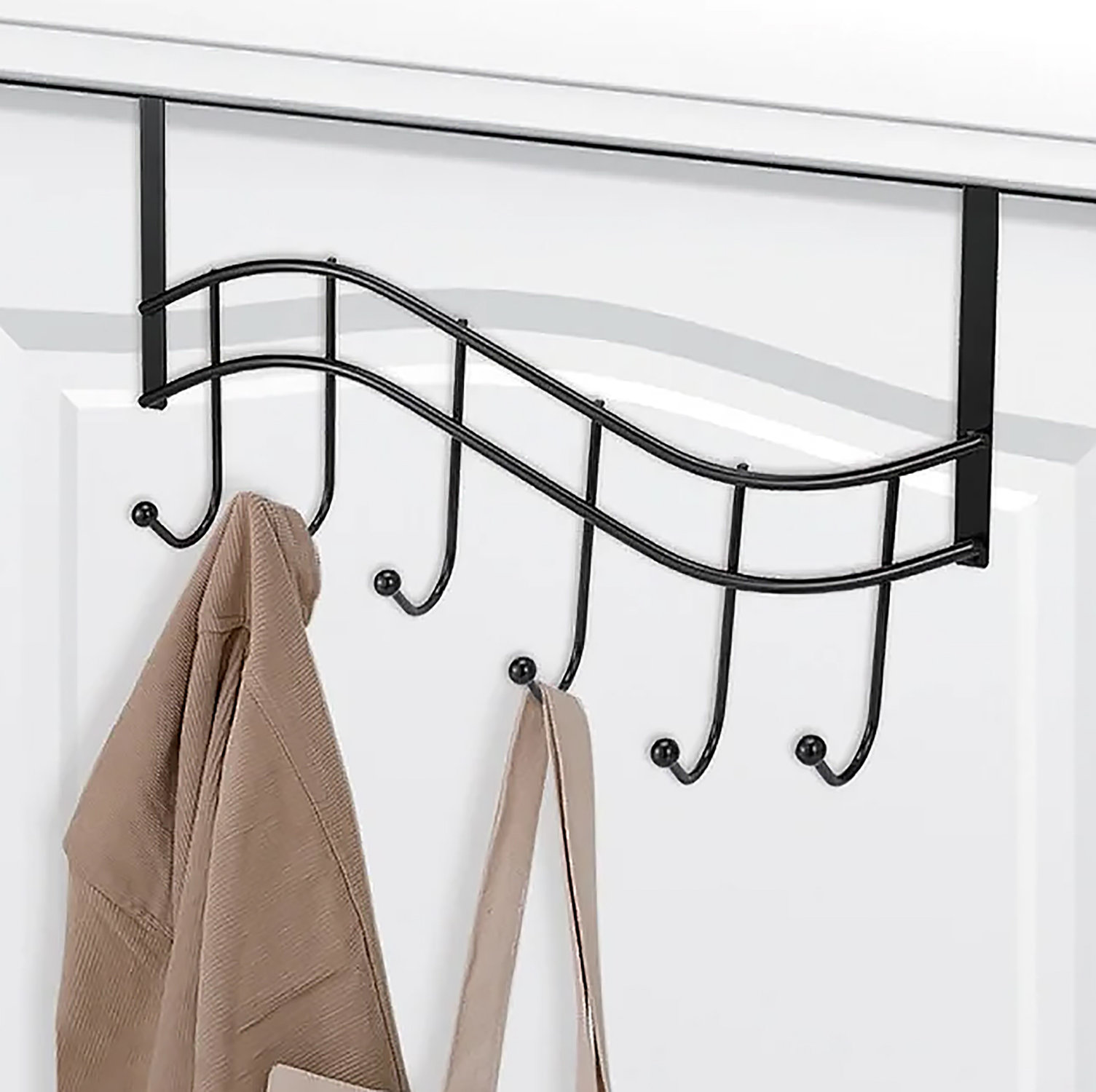 Red Barrel Studio® Heavy Duty Over The Door Hanger Hanging Rack 6 Hooks ...