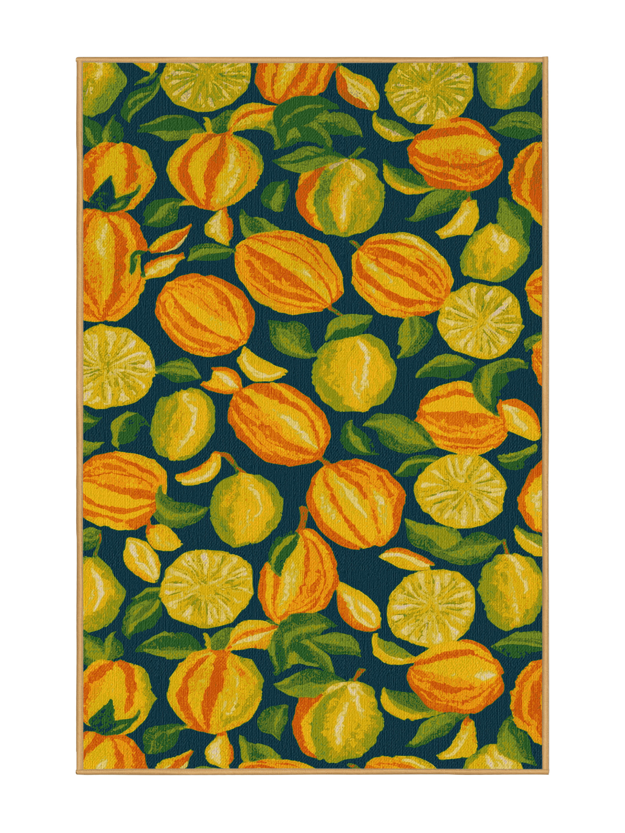 One Allium Way® Washable Ugli Fruit Fruits Area Rug | Wayfair
