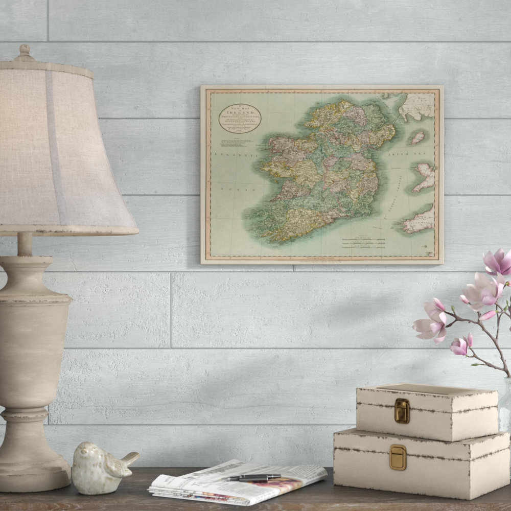 Breakwater Bay 'Vintage Map of Ireland' Graphic Art Print on Canvas ...