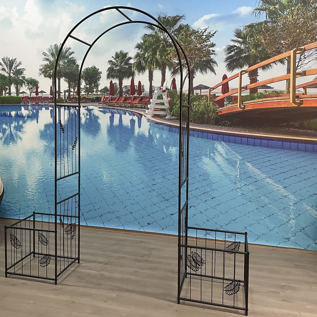 Builddecor Metal Garden Arch Garden Arbor Trellis Climbing Plants ...