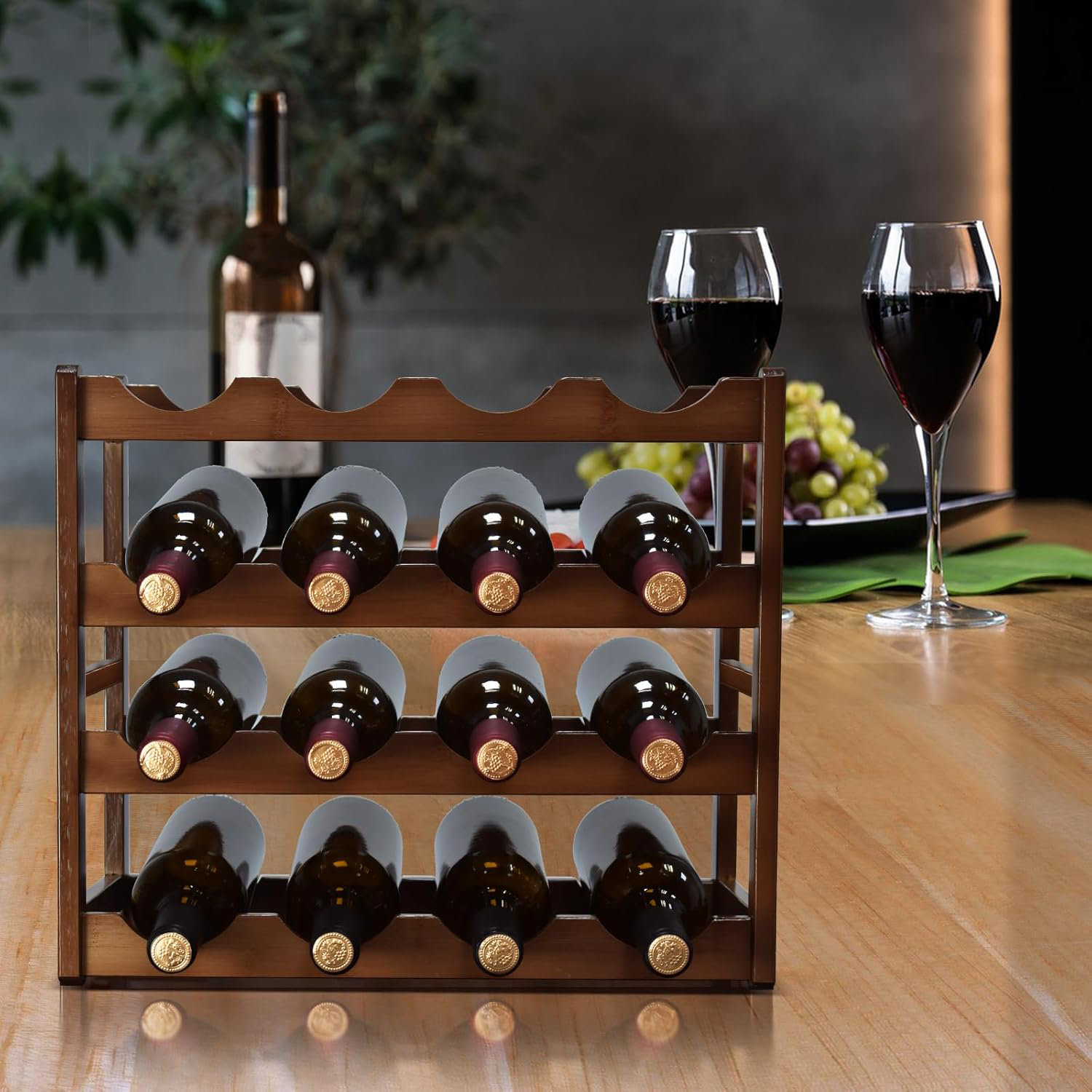 Lark Manor™ Wine Rack, 16 Bottles 4-Tier Free Standing Wine Racks, Wine ...