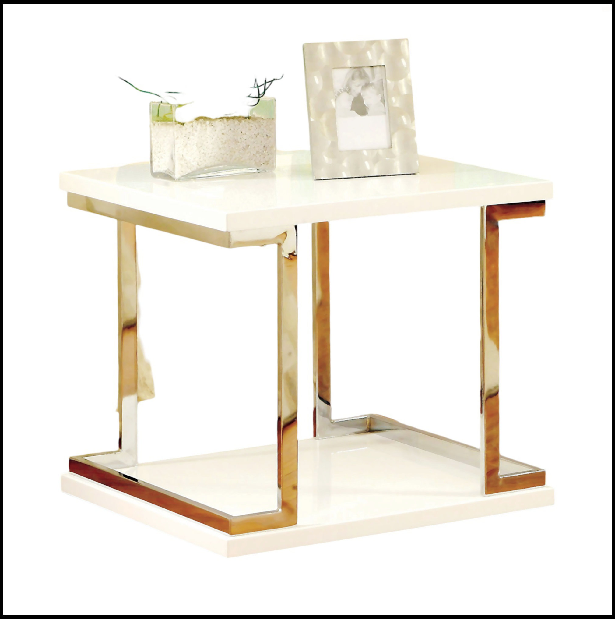 Brayden Studio® Contemporary Style White 1Pc Coffee Table Bottom Shelf ...