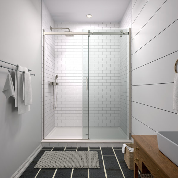 StreamlineBath Golsena 48" x 74" Semi-Frameless Sliding Shower Door ...