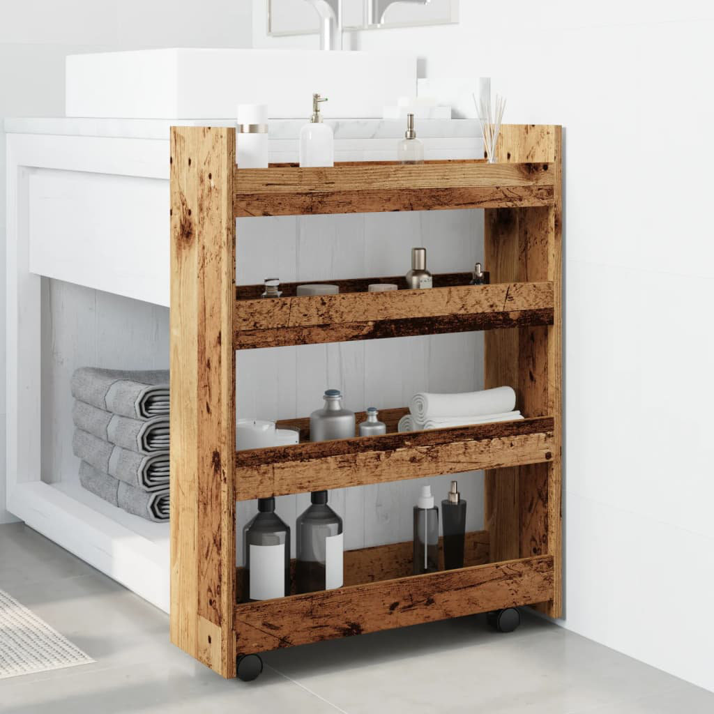 Vidaxl Narrow Storage Trolley 4 Tier Engineered Wood - Wayfair Canada