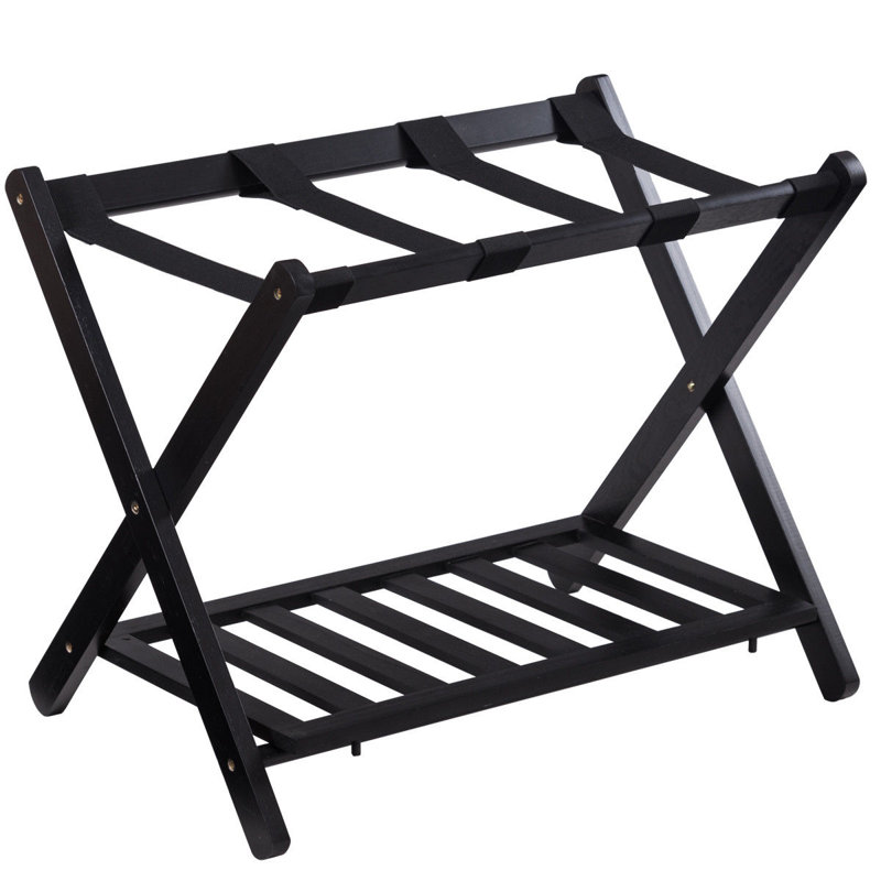 Costway Folding Luggage Rack with Shelf Travel Suitcase & Reviews | Wayfair