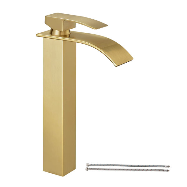 SCHRAPPER'S FINE CABINETRY, INC. Waterfall Spout Brushed Gold Bathroom ...