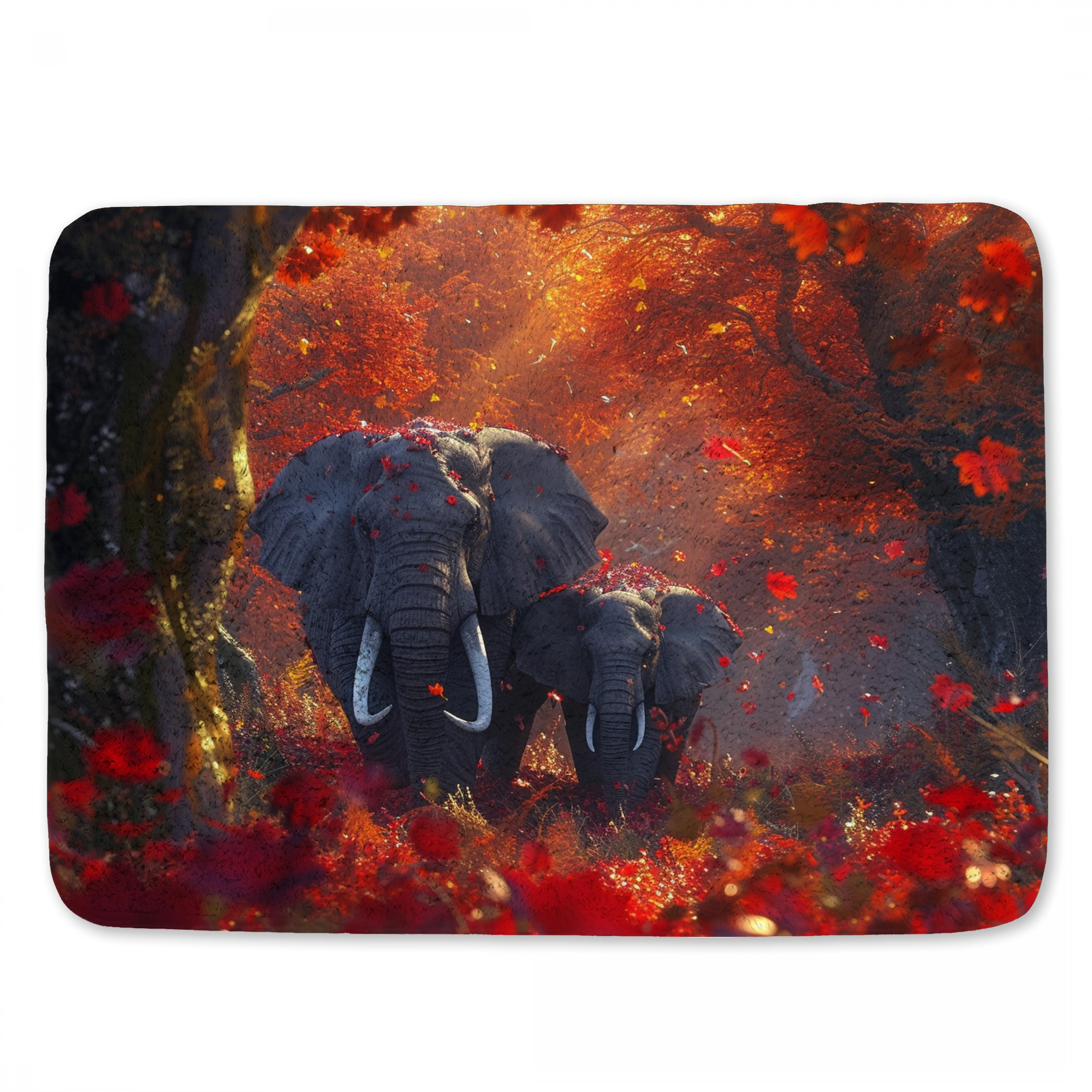 Bungalow Rose Elephants Bath Mat Wildlife Bathroom Decor Eclectic | Wayfair