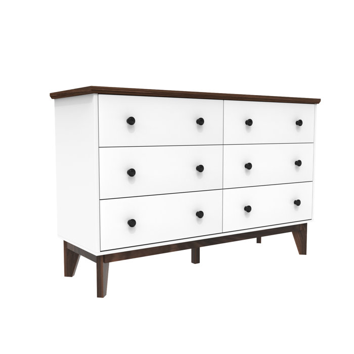 White 6-Drawer Dresser No Handles at Amber Mairinger blog