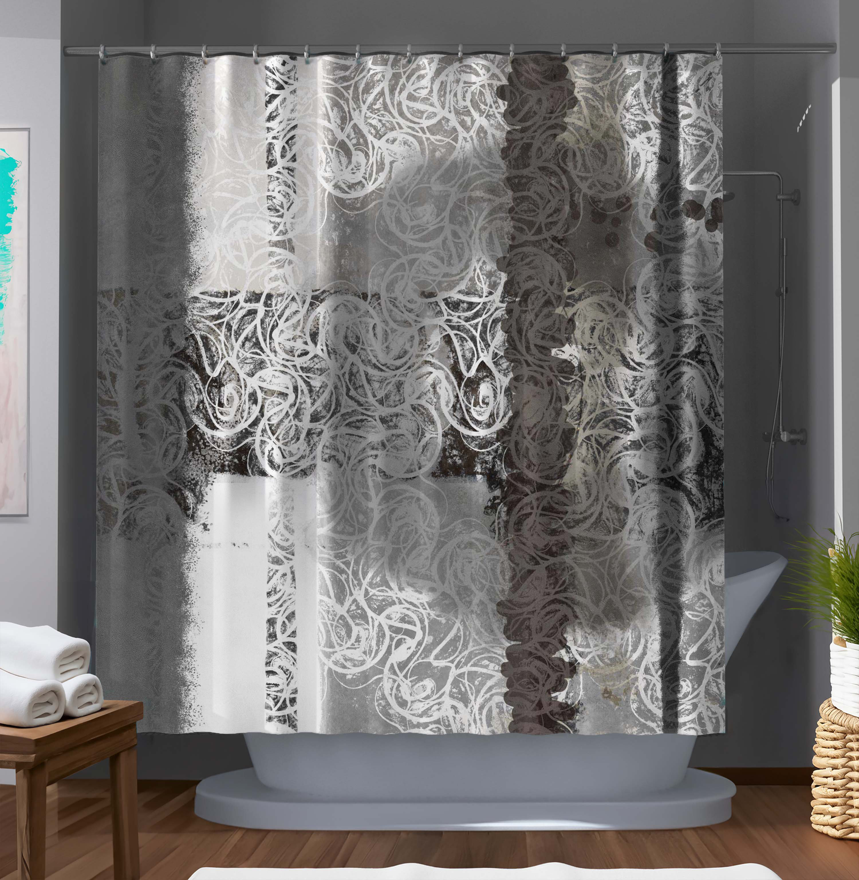 East Urban Home Real Singular Designer Shower Curtain - Wayfair Canada