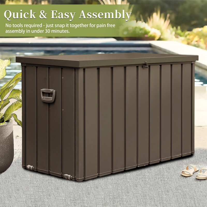 domi outdoor living Domi Louvered Deck Box 200 Gallons Water Resistant ...