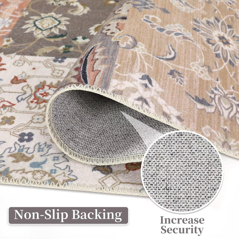 Bungalow Rose 2x6 Ft Boho Floral Runner Rug | Wayfair