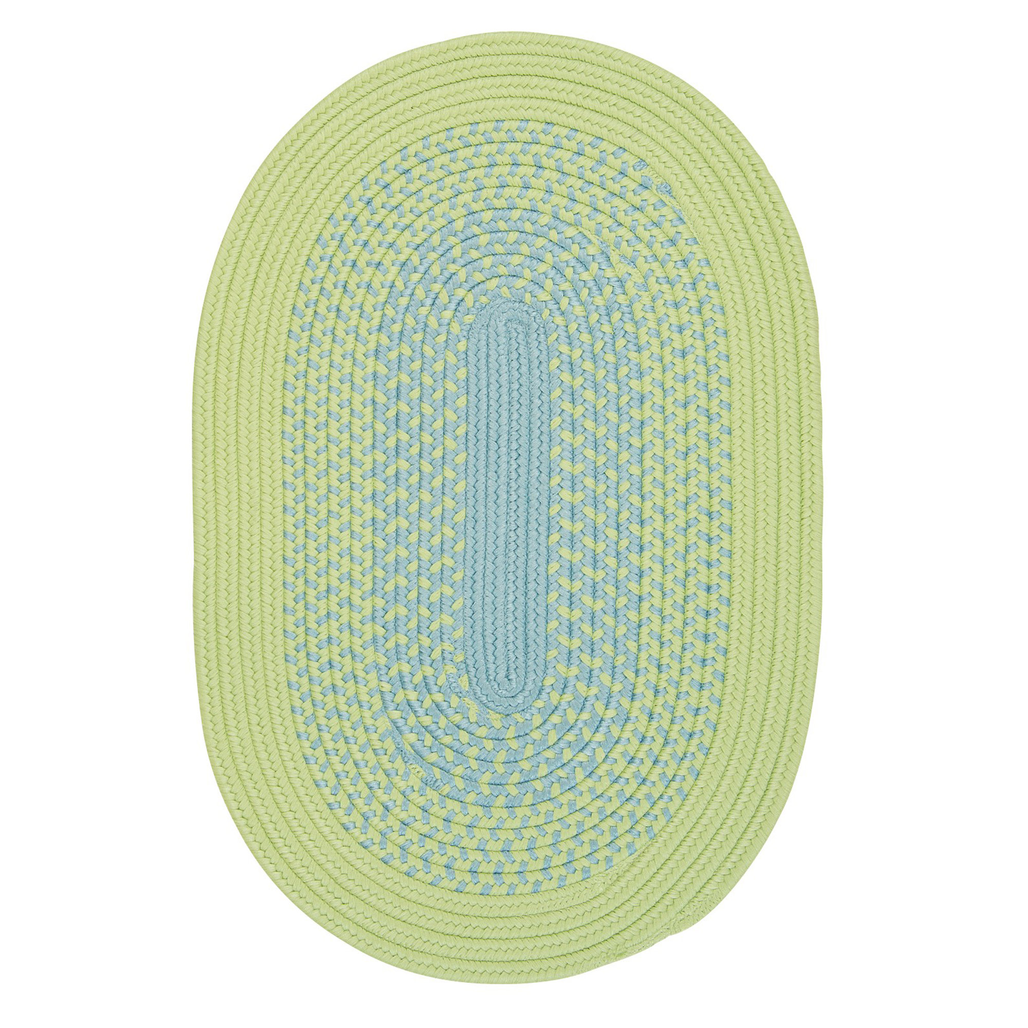 August Grove® Heriest Braided Green/Pale Blue Indoor / Outdoor Area Rug ...