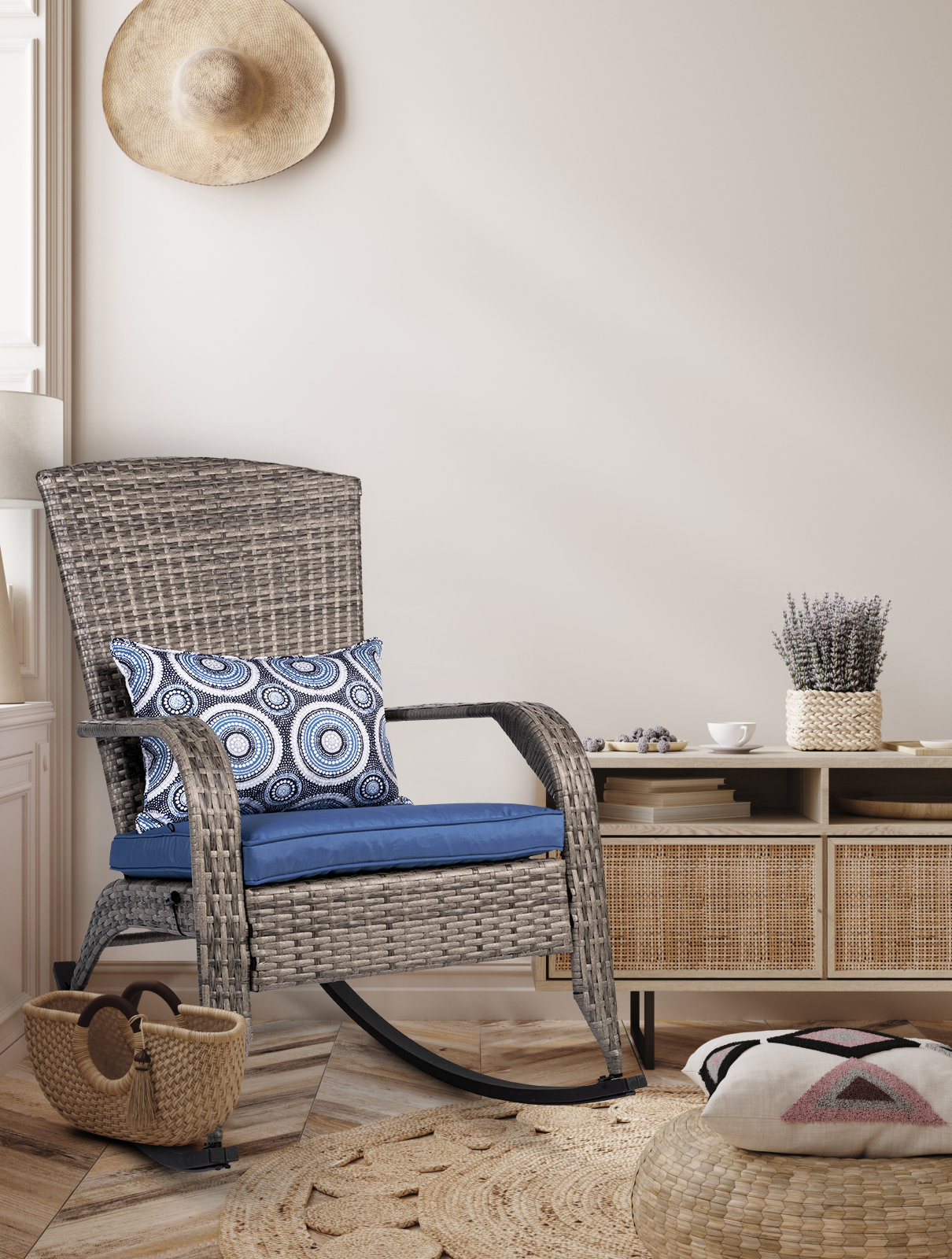 Lark Manor Alissabeth Wicker Outdoor Rocker Chair & Reviews | Wayfair