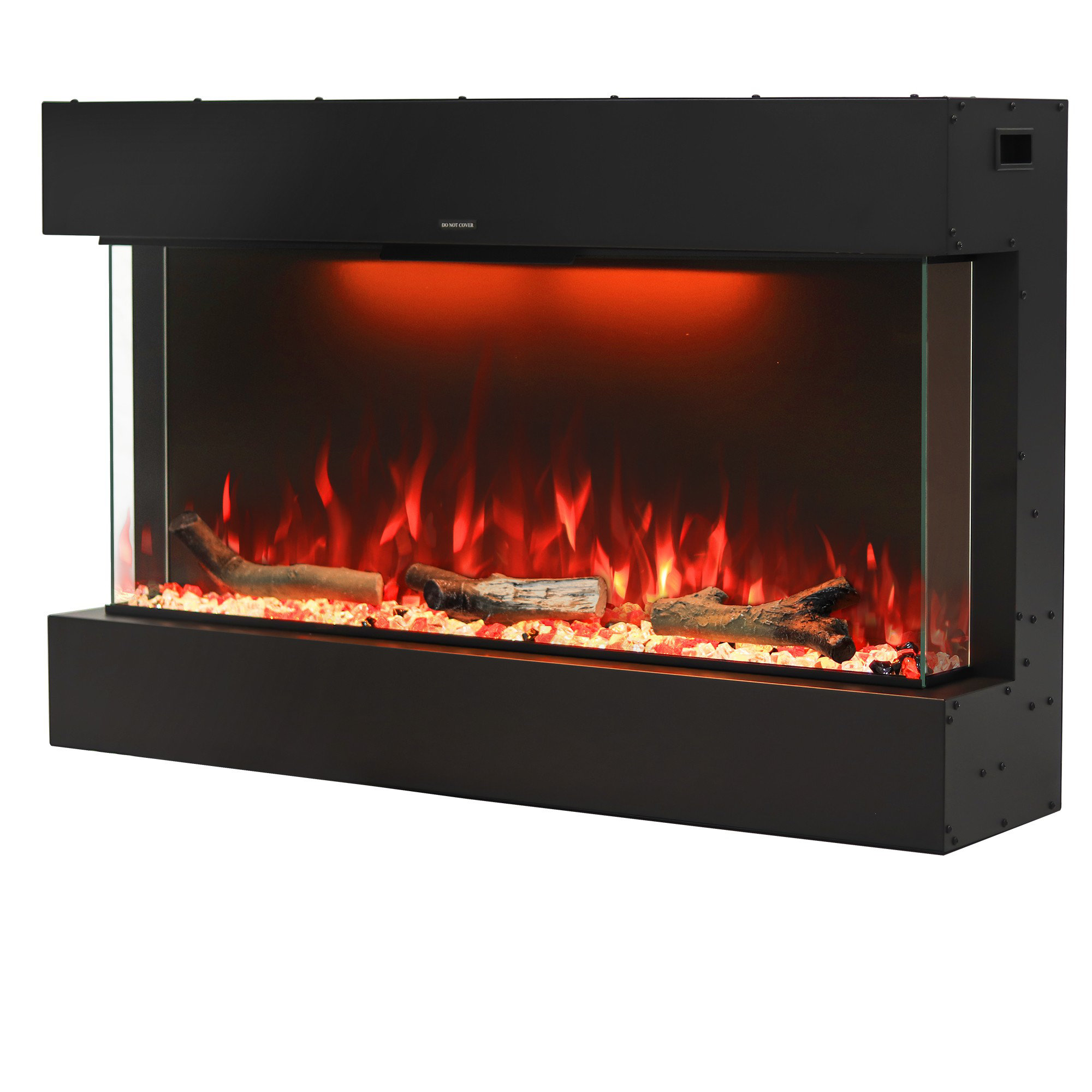 Symple Stuff Modern Smart Wifi 3 Sided Electric Fireplace Insert, Built ...