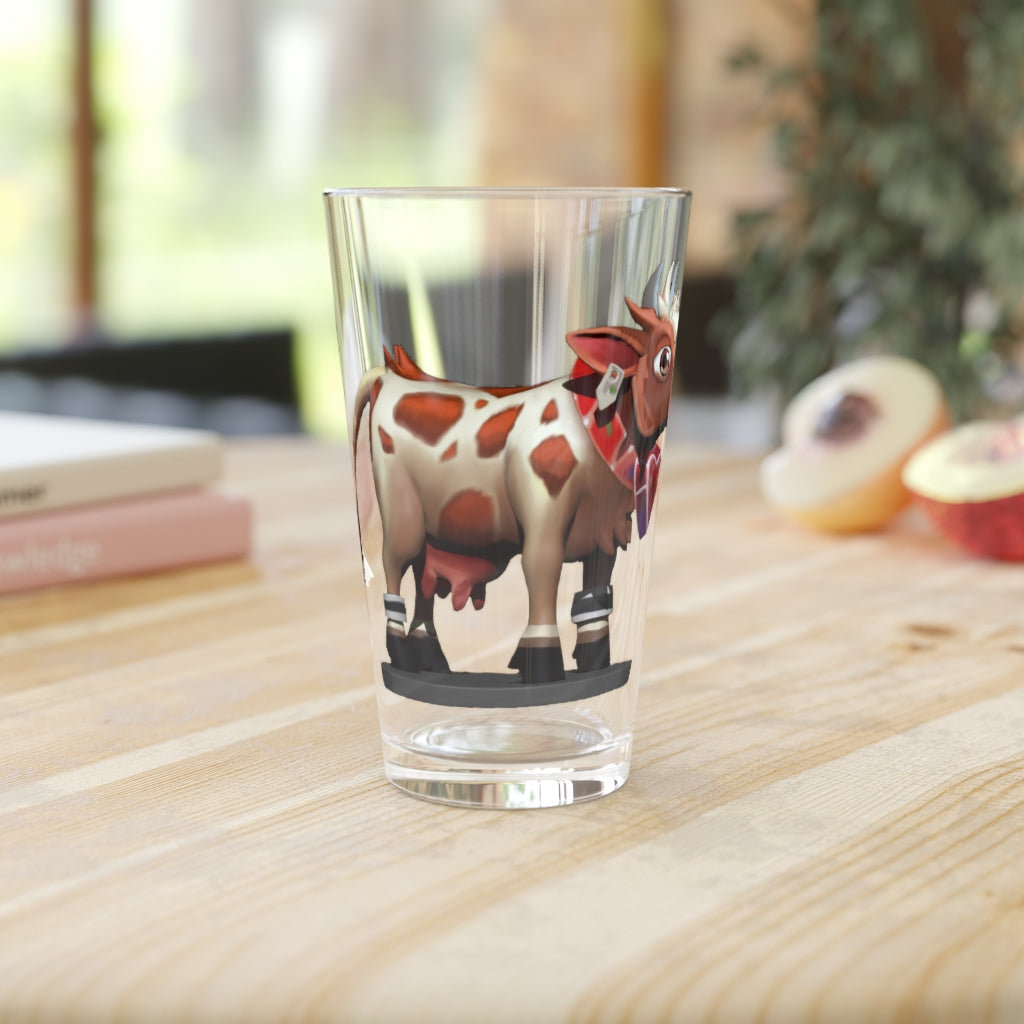 East Urban Home Light Brown Cow Pint Glass, 16Oz | Wayfair