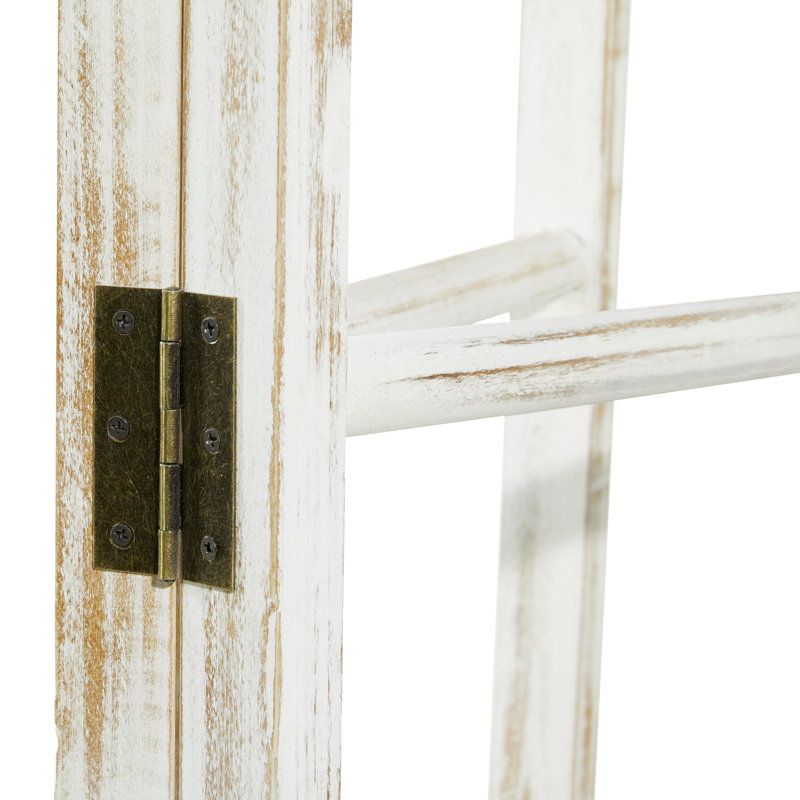 Dakota Fields White Wood 15 Rack Ladder with 3 Panels 48" x 2" x 71 ...