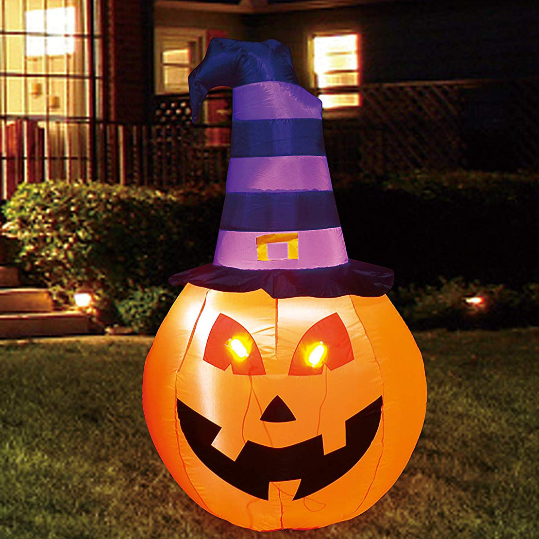 The Holiday Aisle® Halloween Pumpkin Witch Inflatable & Reviews | Wayfair