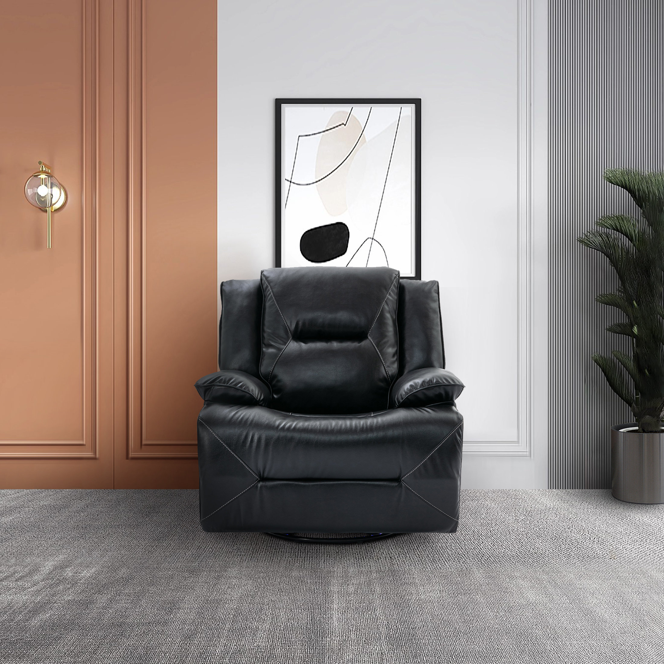 Latitude Run® Recliner Chair With 360 Degree Swivel And Rocking,with A ...