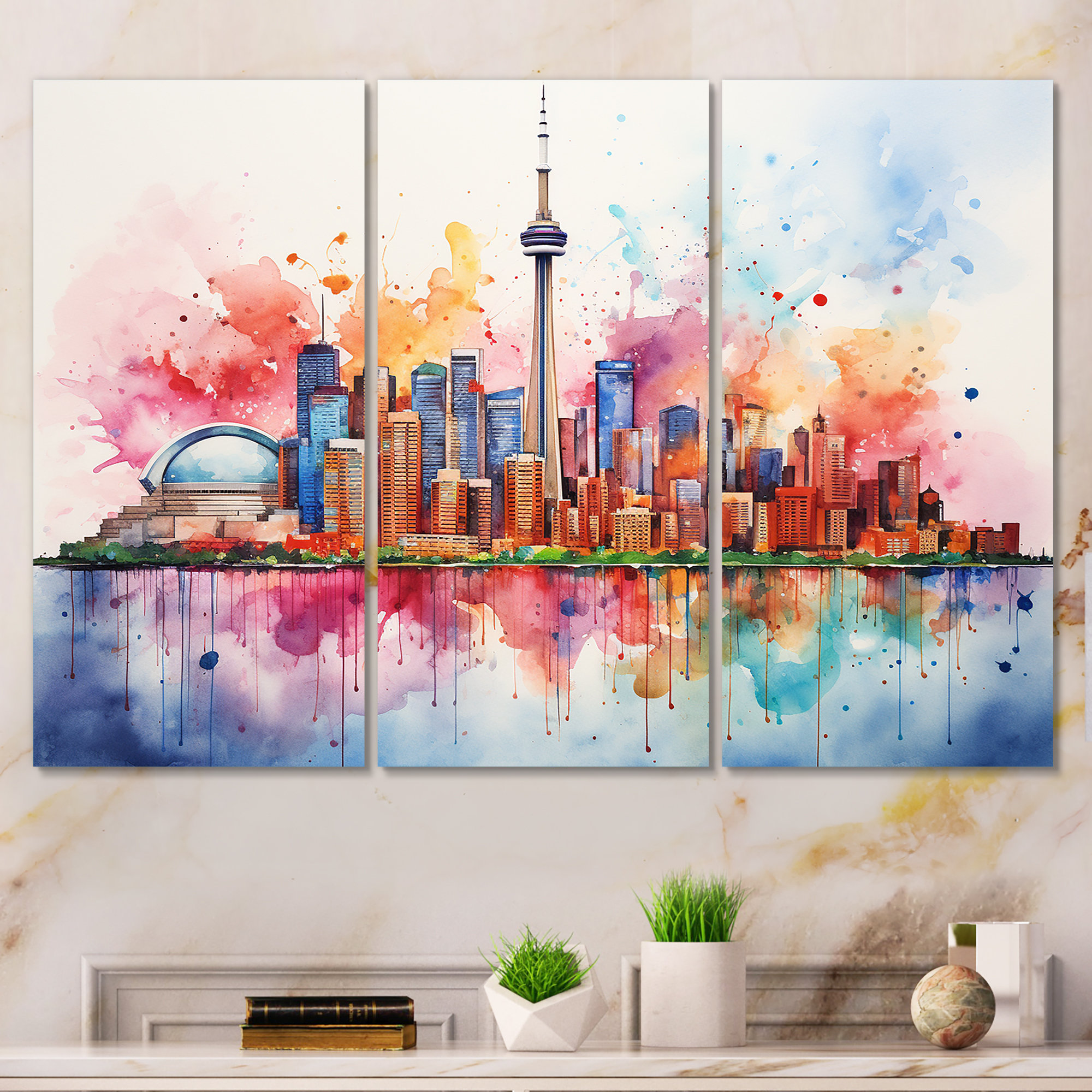 Latitude Run® Cn Tower Toronto Cityscape Sunset - City Toronto Wall Art ...