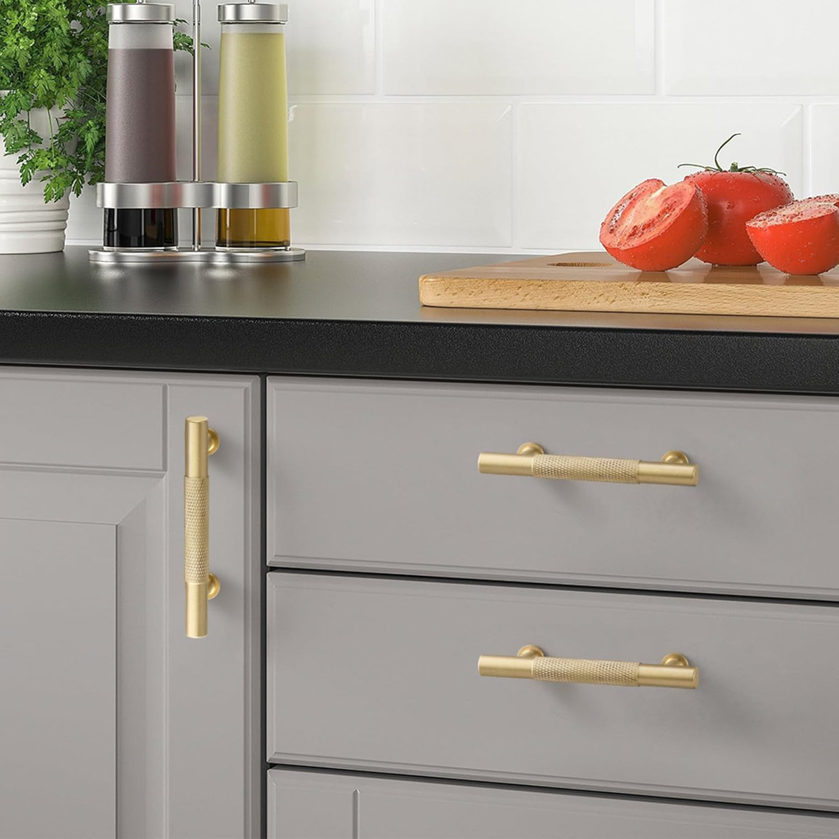 HAPPY LIFE Urnew Antique Brass Cabinet Handles, 3-Inch Embossed Drawer ...