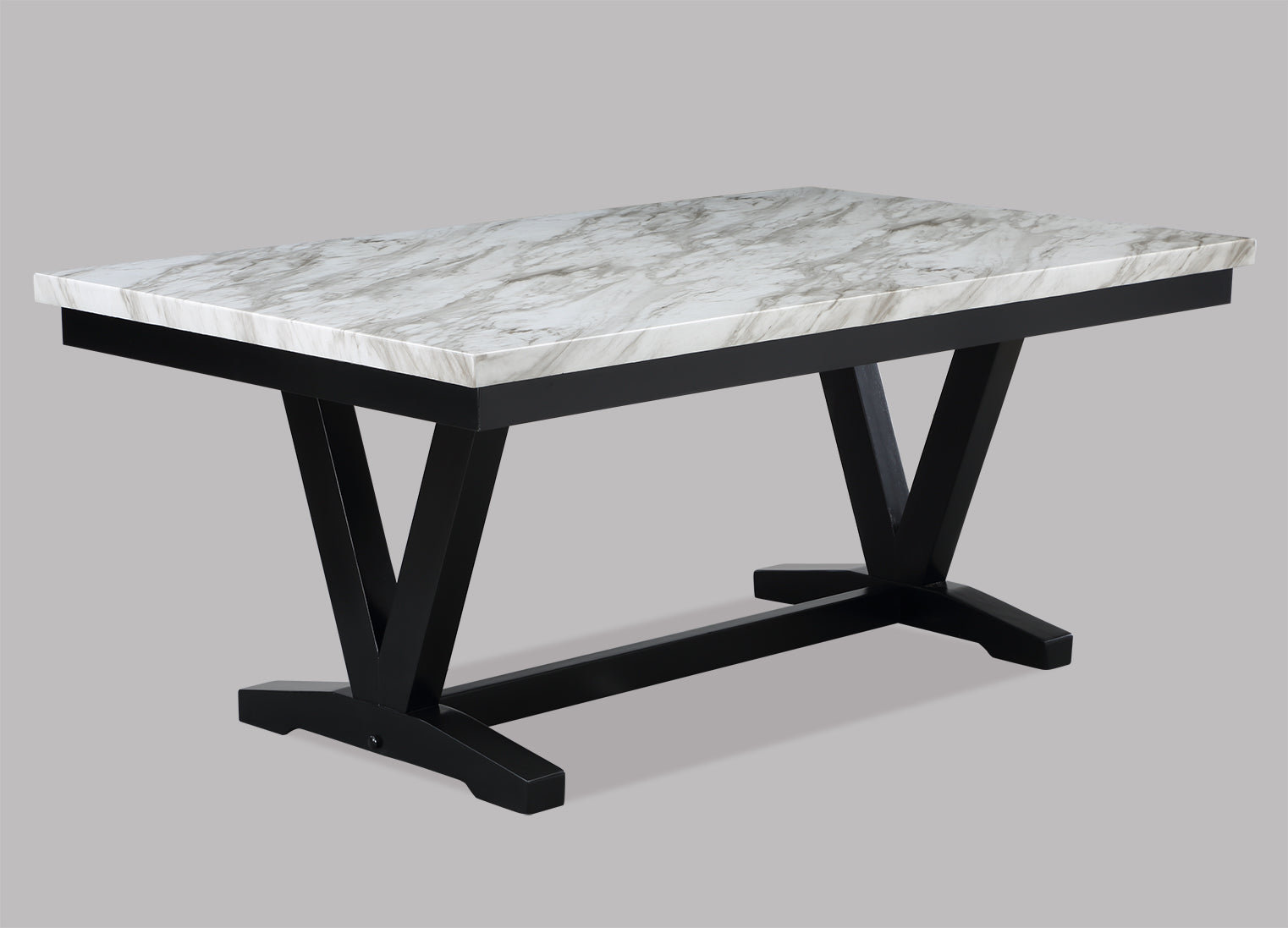 Latitude Run® Tanner White/Black Faux Marble Dining Table | Wayfair