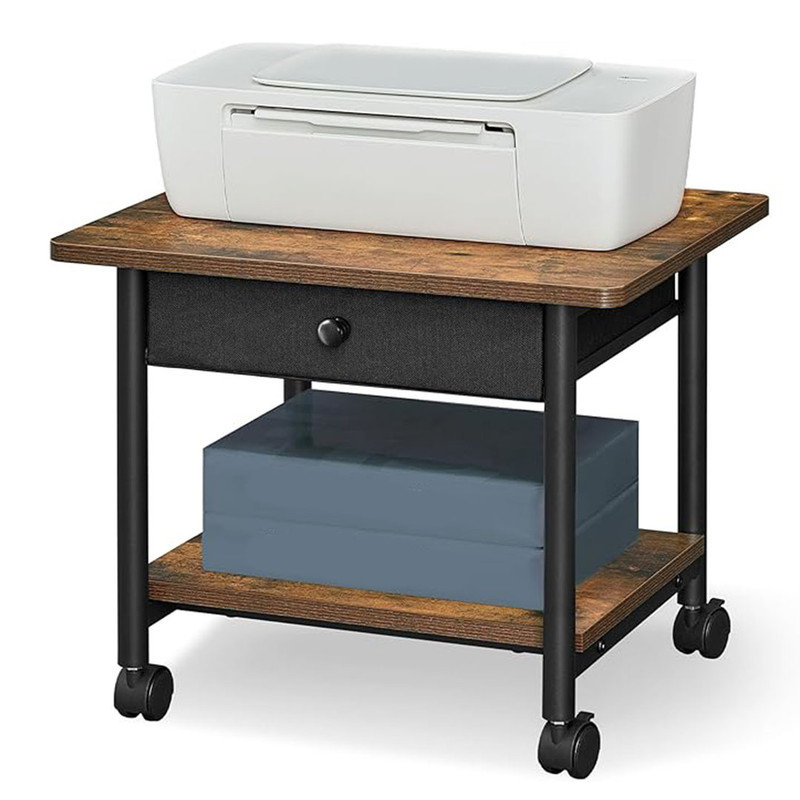17 Stories Printer Stand, Under Desk Printer Stand with Wheels, Drawer ...