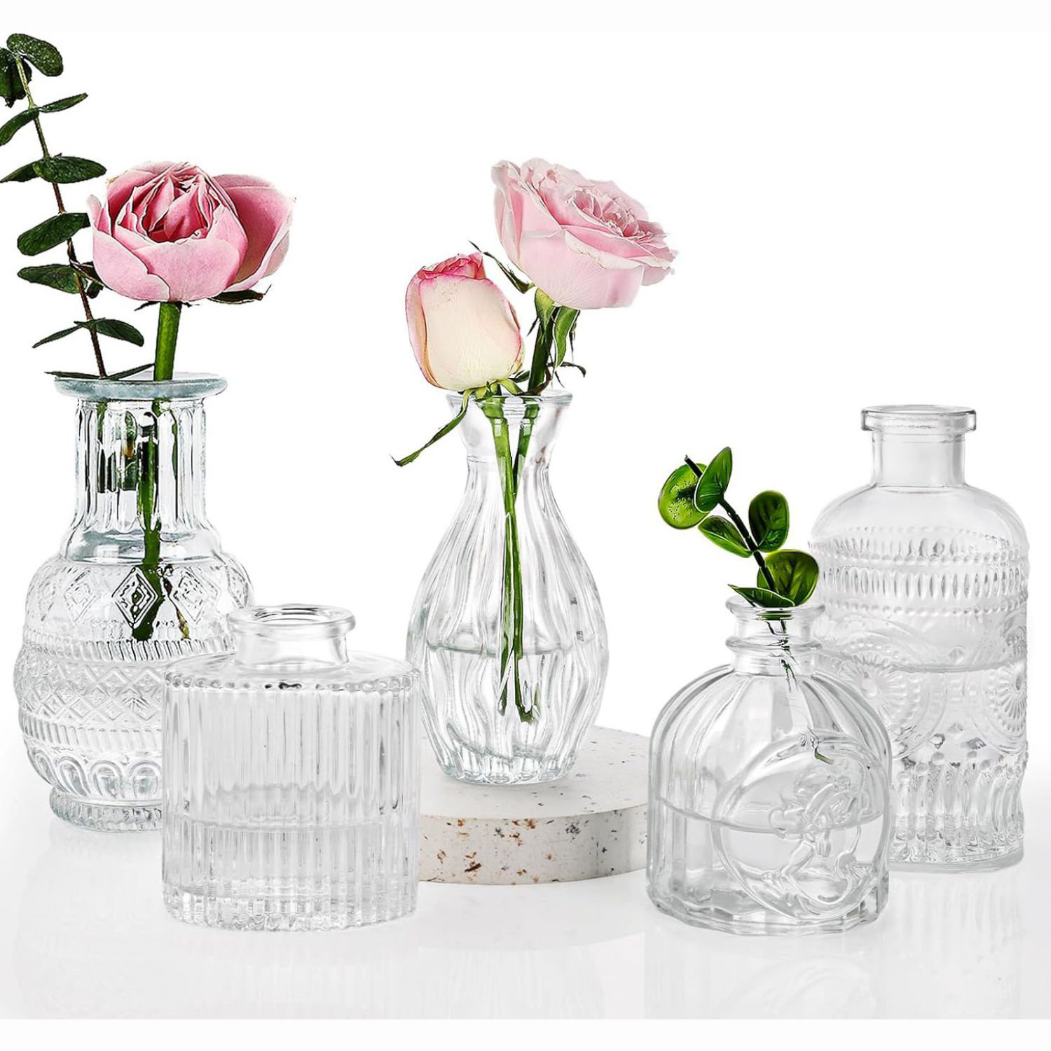 Bungalow Rose Set of 5 Glass Bud Vases | Wayfair