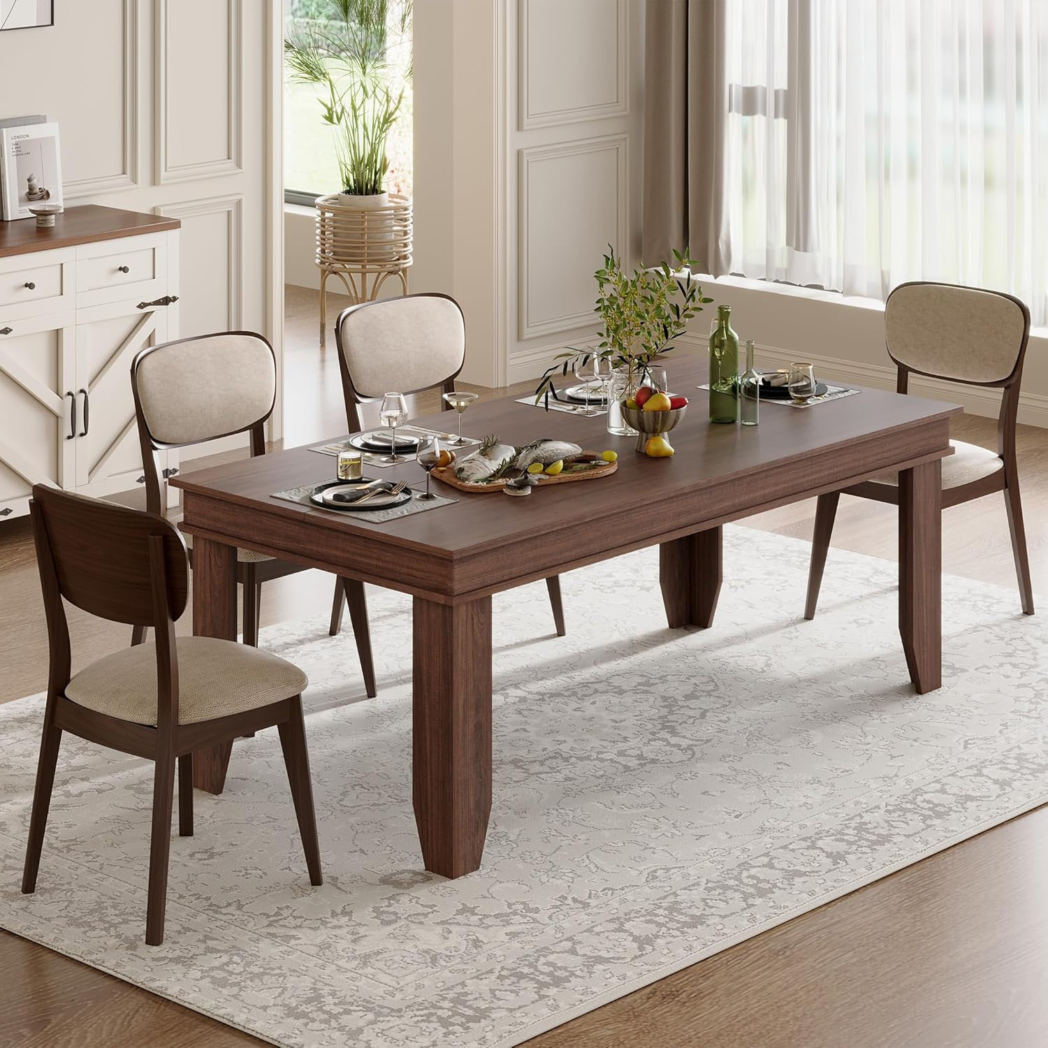 Winston Porter 70 Inch Dining Table for 6 8 10, Modern Farmhouse ...