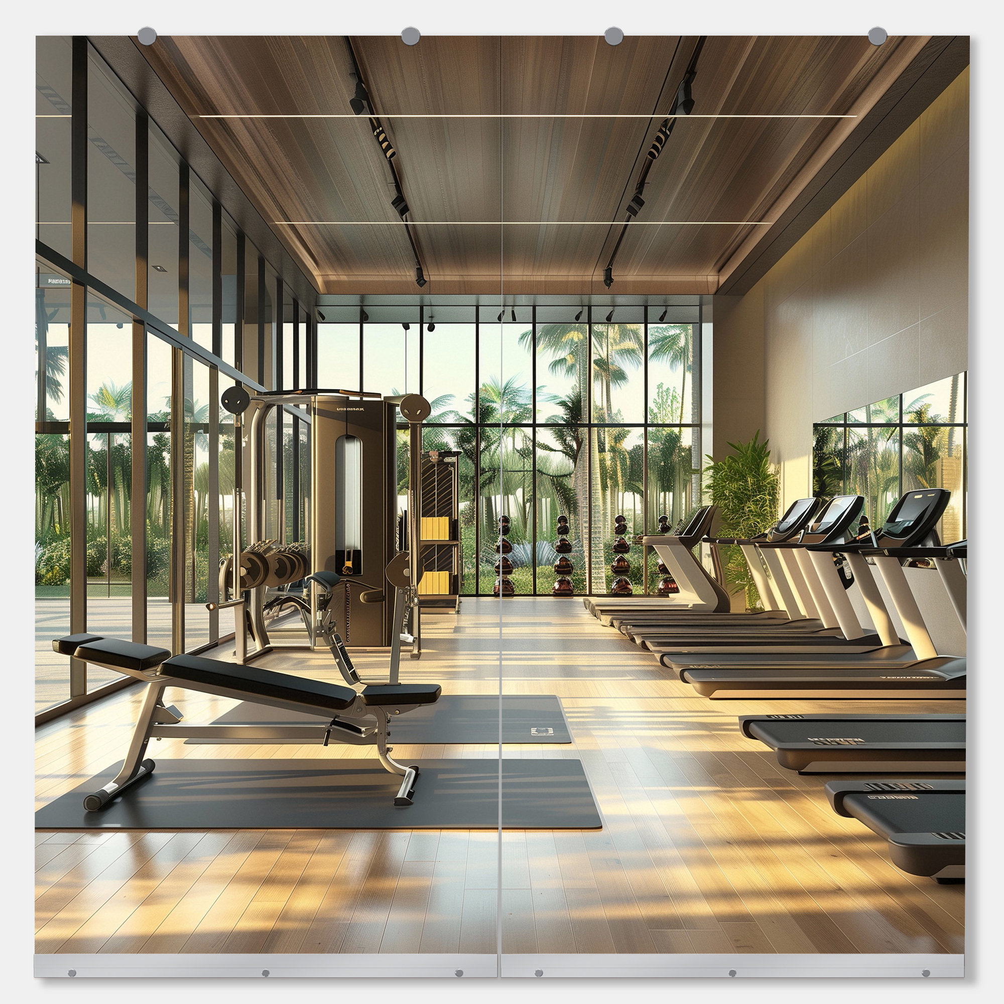 Ebern Designs Extra-Large One-Piece Home Gym Mirror, Dance Studio ...