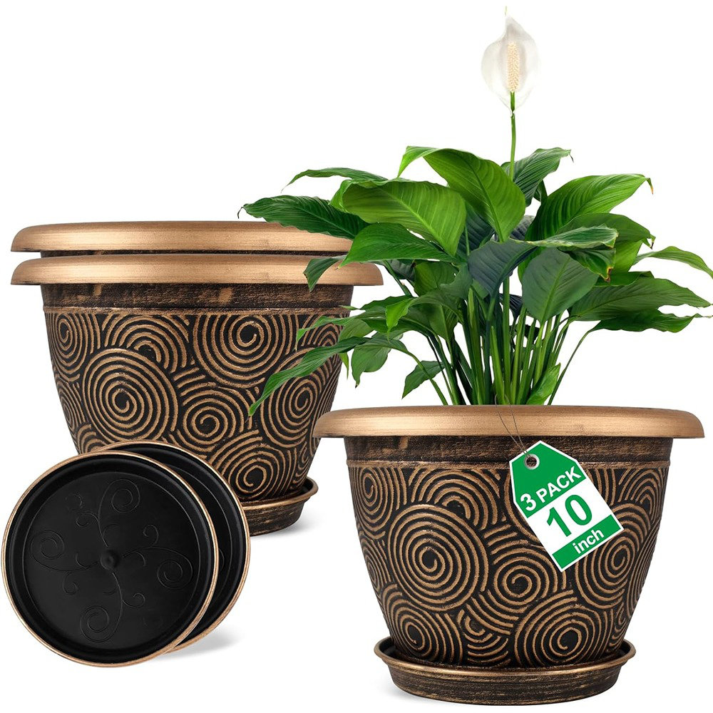 House of Hampton® 10 Inch Flower Pots Planters For Indoor Outdoor ...
