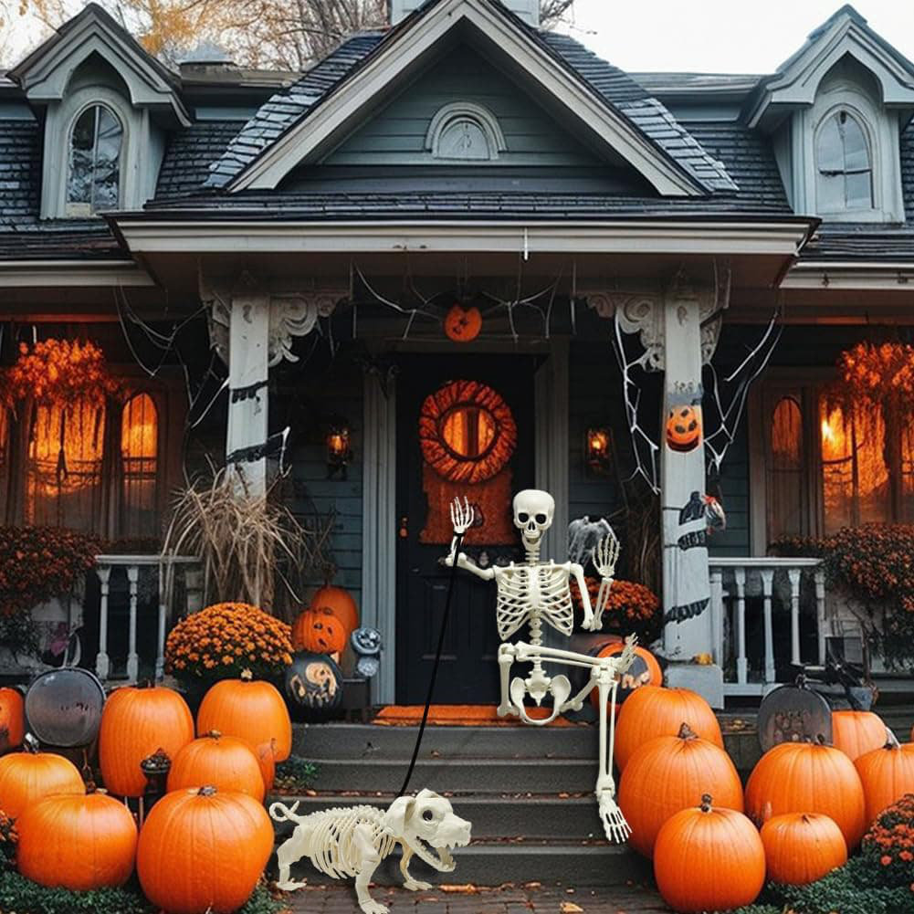 Brayden Studio® 5.4ft Halloween Life Full Size Skeleton Decoration ...